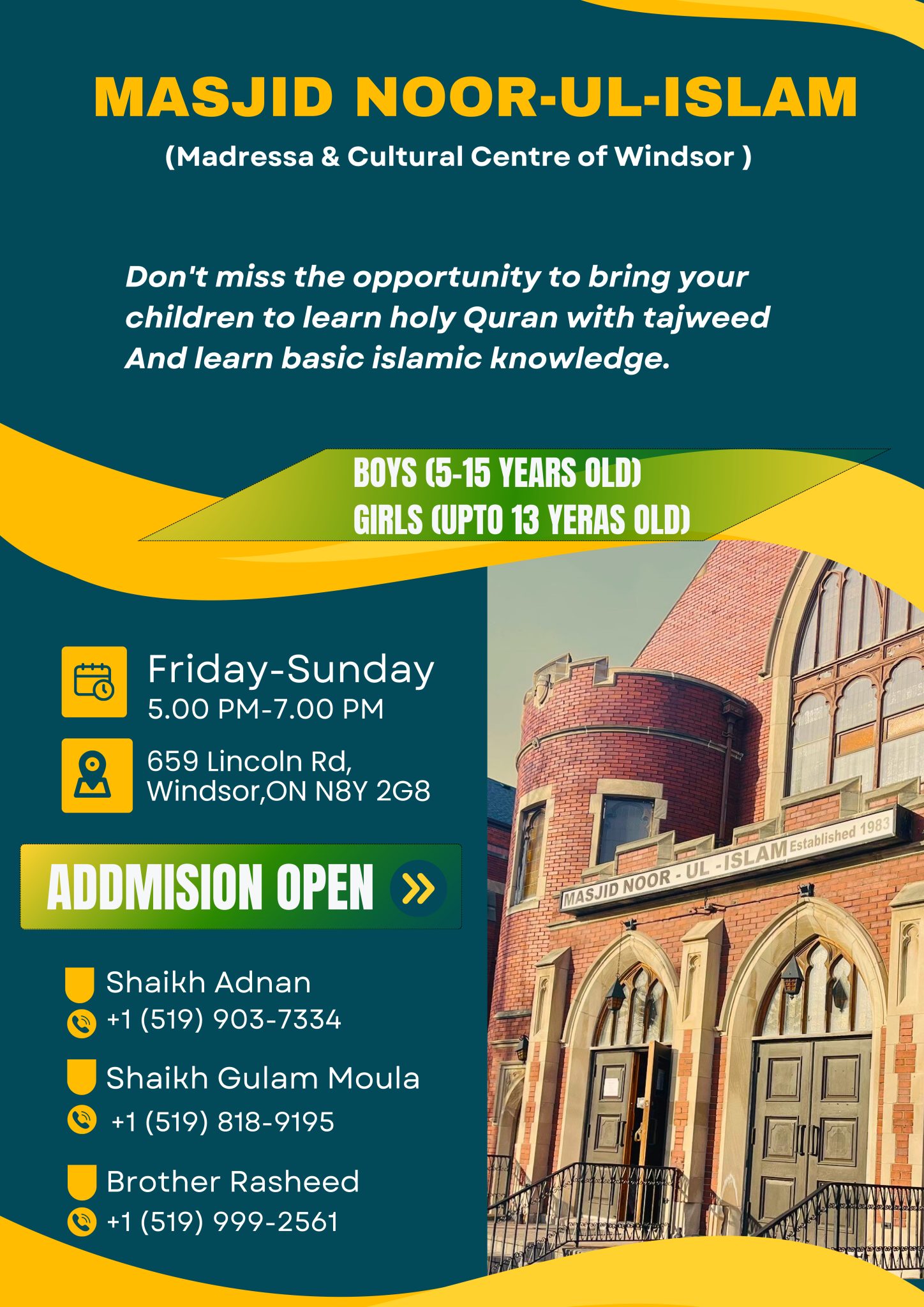 NOOR UL ISLAM – Islamic Center of Windsor – Masjid & Islamic Center of ...